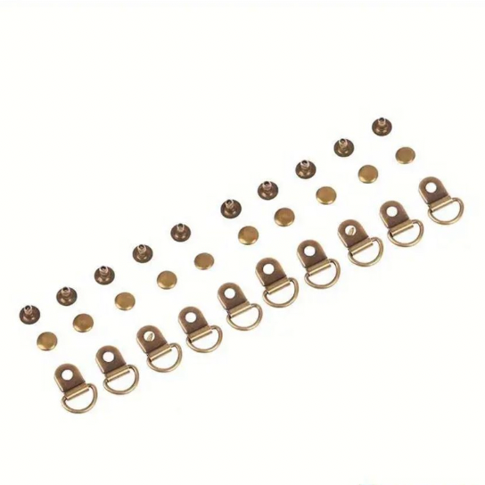 Hardware D Ring Rivets Set Of Ten Bronze Colour Natasha Makes