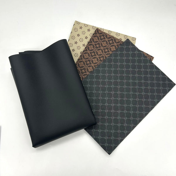 SPECIAL BUY: 3 x A4 Sheet Fashion PU (patterns will vary) + ½m Black L ...