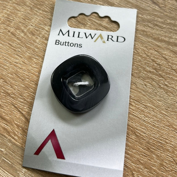 BUTTON: Milward 1303 C: Charcoal Tortoiseshell Effect 1" Diameter Roun ...