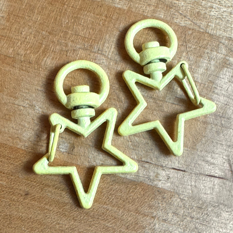 HARDWARE: PAIR of Star-Shaped Spring Clips with Jump Ring Attachment ...