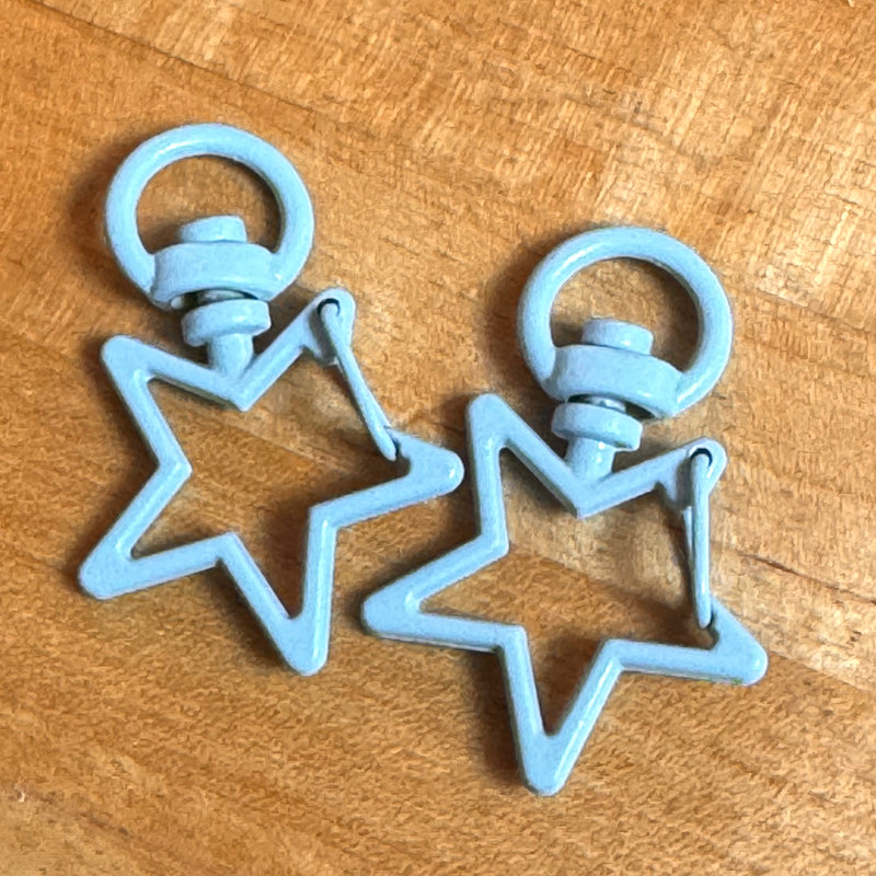 HARDWARE: PAIR of Star-Shaped Spring Clips with Jump Ring Attachment ...