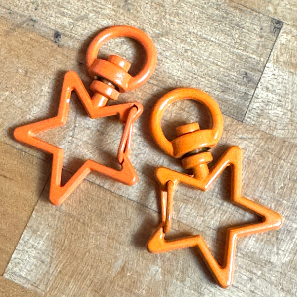 HARDWARE: PAIR of Star-Shaped Spring Clips with Jump Ring Attachment ...
