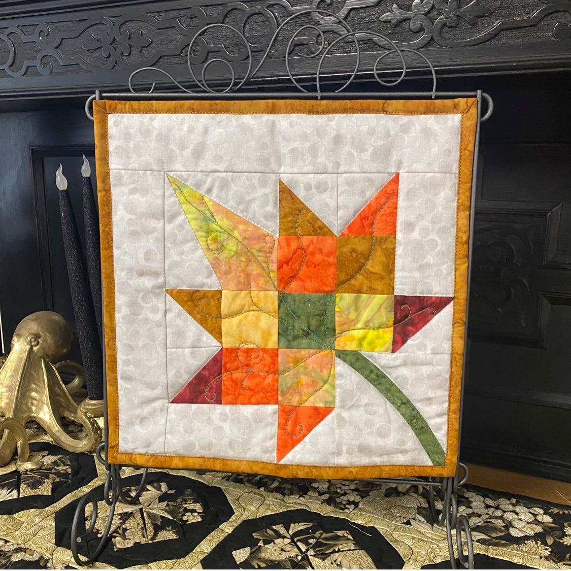 INSTRUCTIONS with Template: Calendar Quilt | BLOCK 9 September 'Autumn ...