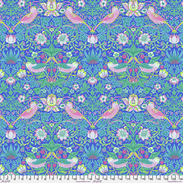 Kaffe Fassett x Morris & Co 'Strawberry Thief' PWKW013 Blue: by the 1 ...