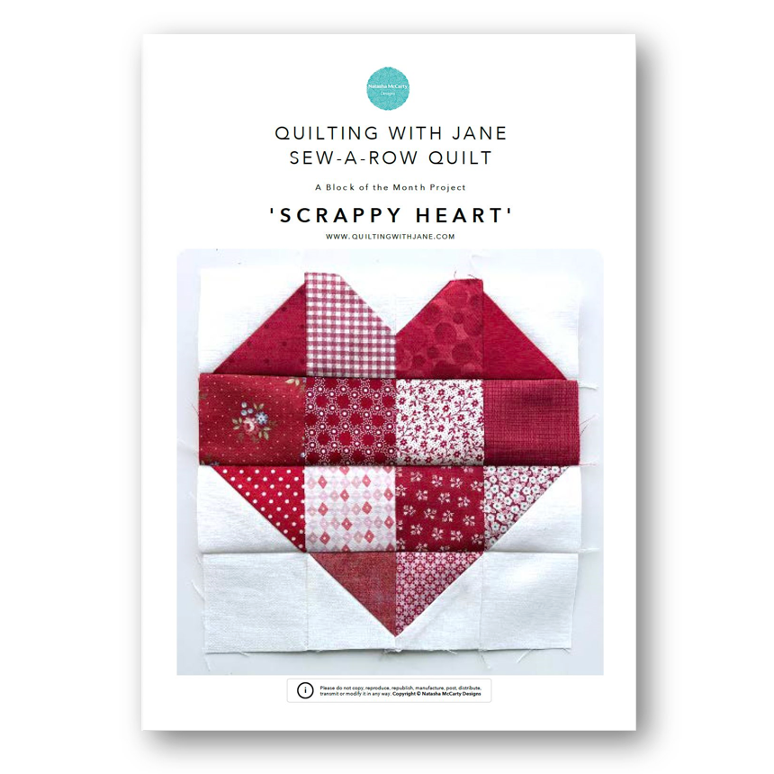 INSTRUCTIONS: Quilting With Jane Sew-A-Row BOTM | 'Scrappy Heart' Bloc ...