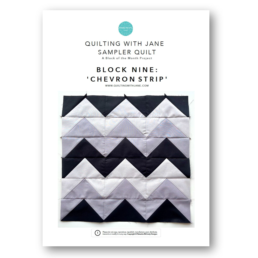INSTRUCTIONS: Quilting With Jane Sampler Quilt | Block 9 'Chevron Stri ...