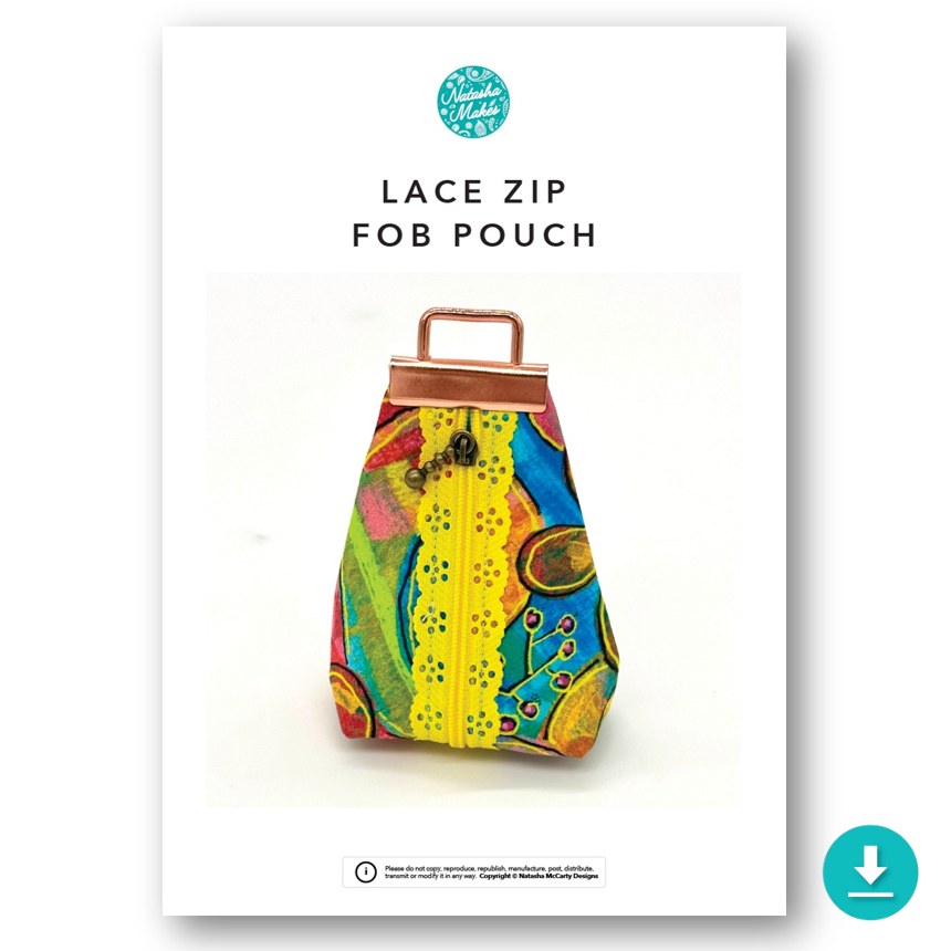 INSTRUCTIONS: Lace Zip Fob Pouch: DIGITAL DOWNLOAD – Natasha Makes