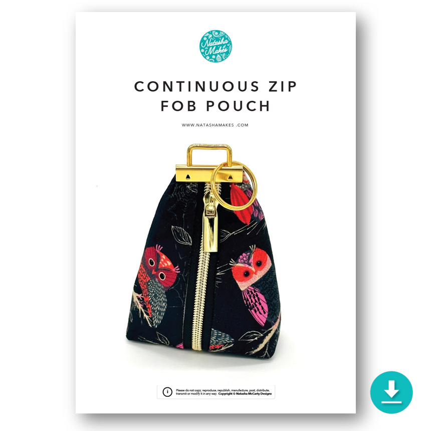 INSTRUCTIONS: Continuous Zip Fob Pouch: DIGITAL DOWNLOAD – Natasha Makes