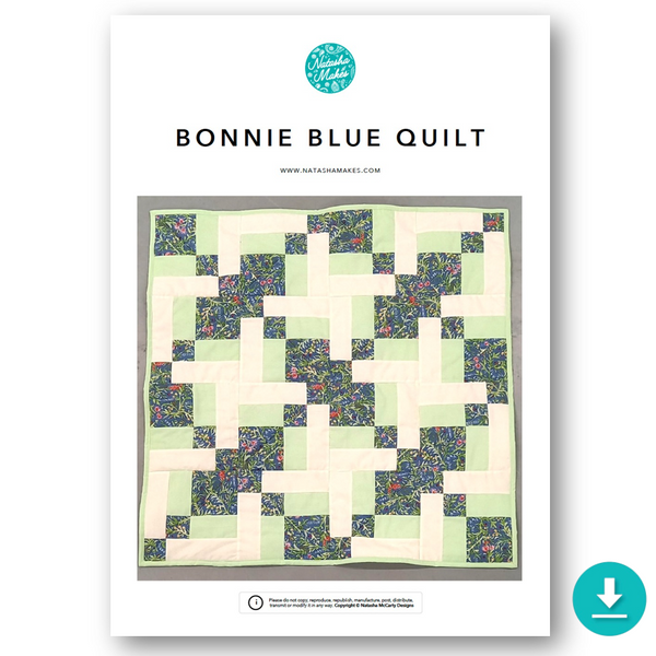 INSTRUCTIONS: 'Bonnie Blue' Quilt Pattern: DIGITAL DOWNLOAD – Natasha Makes