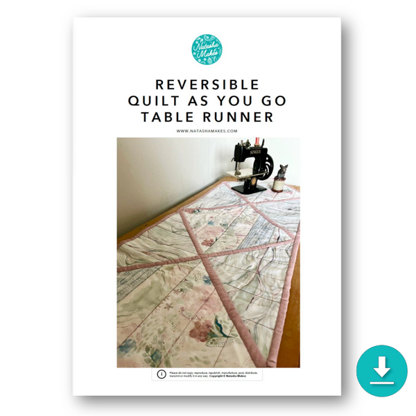 INSTRUCTIONS: Reversible Quilt As You Go Table Runner: DIGITAL DOWNLOA ...