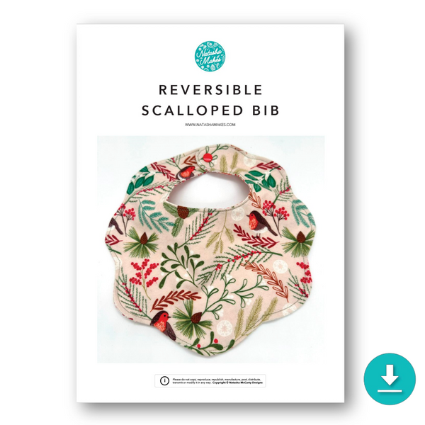 INSTRUCTIONS: Reversible Scalloped Bib: DIGITAL DOWNLOAD – Natasha Makes