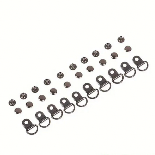 HARDWARE: D Ring Rivets: Set of TEN: Gun Black (Dark Grey) colour ...