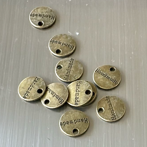 HARDWARE ACCESSORY: Round 1.5cm Diameter "handmade" metal Discs/Tags ...