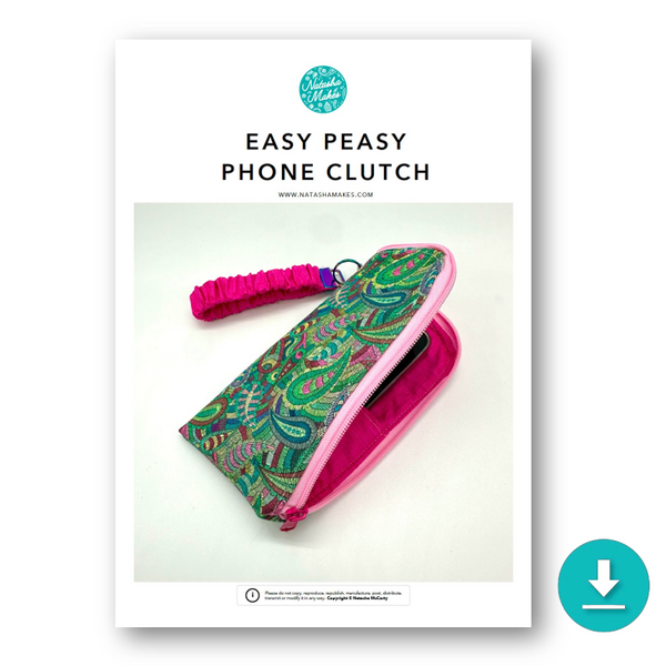 INSTRUCTIONS: Easy Peasy Phone Clutch: DIGITAL DOWNLOAD – Natasha Makes