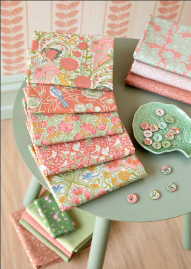 Tilda | Songbird: FIVE Fabrics CUT TO ORDER in ¼m increments: CORAL ...