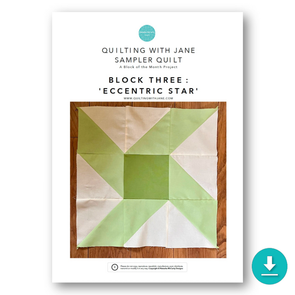 INSTRUCTIONS: Quilting With Jane Sampler Quilt | Block 3 'Eccentric St ...