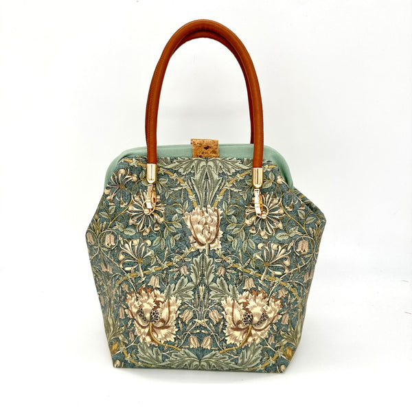 KIT: 18cm Tubular Frame Mini Tote: Teflon Coated Cotton 'Honeysuckle ...