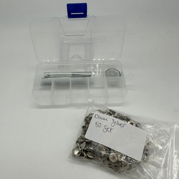 HARDWARE: Boxed 10mm Button Snap Set with Insertion Tools: 50 sets: Go ...