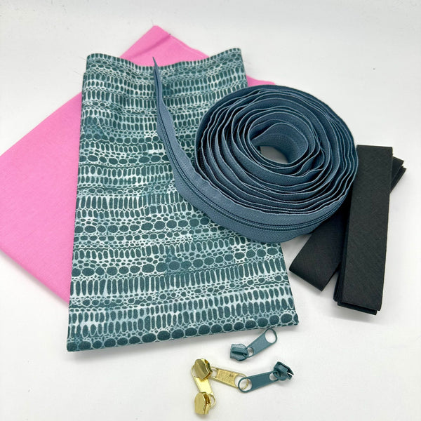 FABRIC KIT + BINDING + ZIP: Spiral Case: Shell Rummel 'Large Pebble' S ...