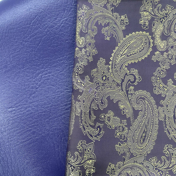 FABRIC DUO: 1/2m Vinyl Leatherette PVI018 in Purple + 1m Jacquard Pais ...