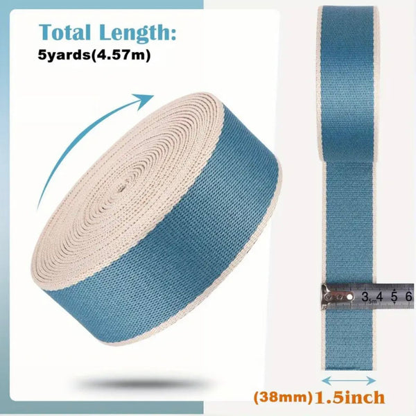 Webbing: 1½" / 38mm Wide: Contrast Stripe Edge Design: Approx 5yd/4.57 ...