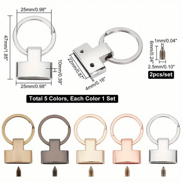 HARDWARE: Set of Five Screw-In Key Fobs: 2.2cm: Assorted colours ...