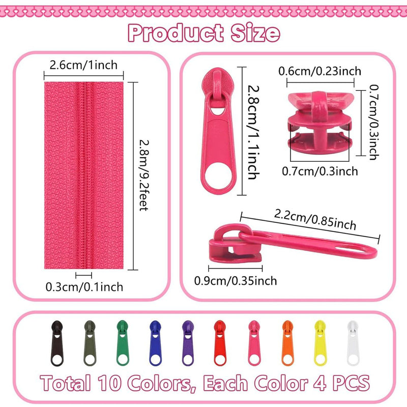 ZIP MEGA DEAL: 28 Metres (Ten 2.8m Pieces) of ESSENTIALS Size #3 Zippe ...
