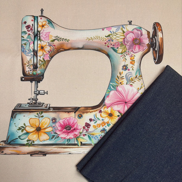 SPECIAL BUY: Waterproof Canvas TOTE BAG Panel + 1/2m Denim: FLORAL SEW ...