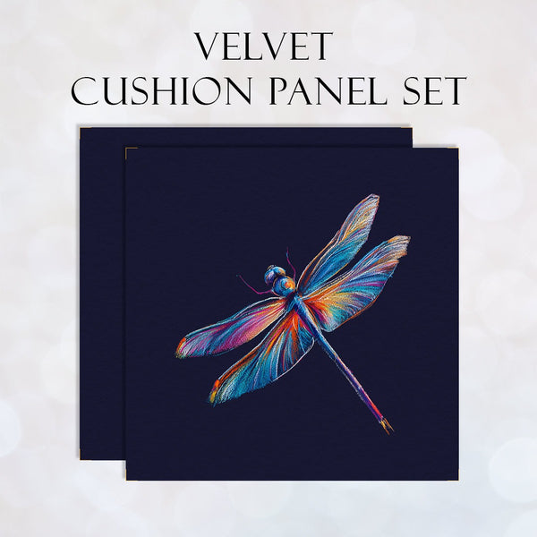 French Velvet CUSHION Panel Set: 1 Pair: Approx 18" square (45cm x 45c ...