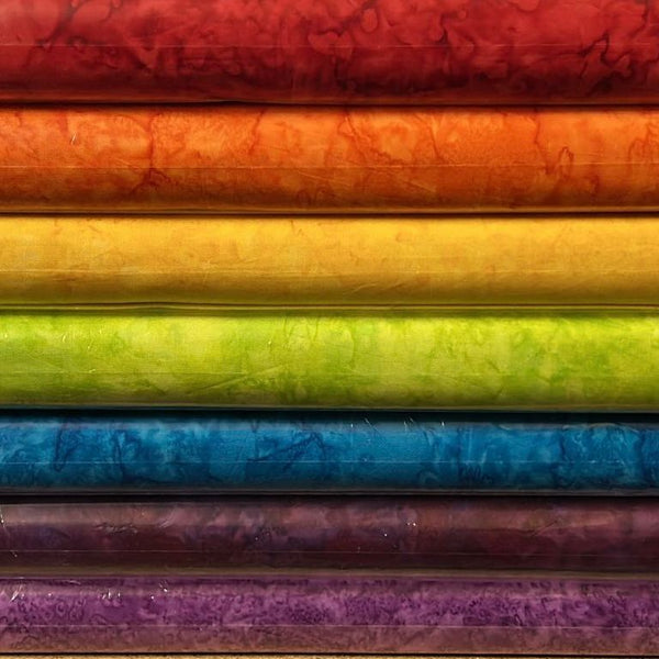 FRIDAY DEAL: 7 x 1/2m: A Rainbow of Cotton Smoke Batiks – Natasha Makes