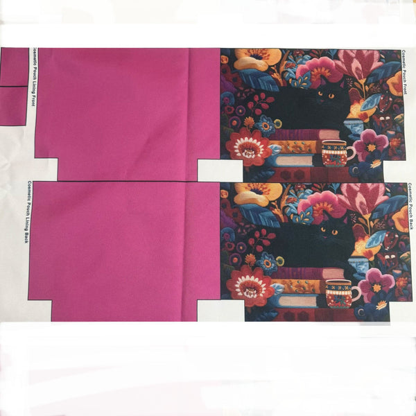 FABRIC KIT + ZIP: Waterproof Cosmetic Bag: Embroidered Flowers 3 (with ...