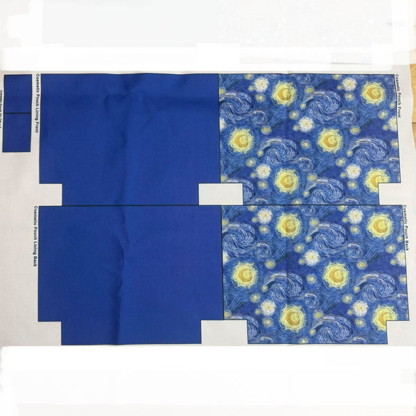 FABRIC KIT + ZIP: Waterproof Cosmetic Bag: Artist 1 (Van Gogh Starry N ...