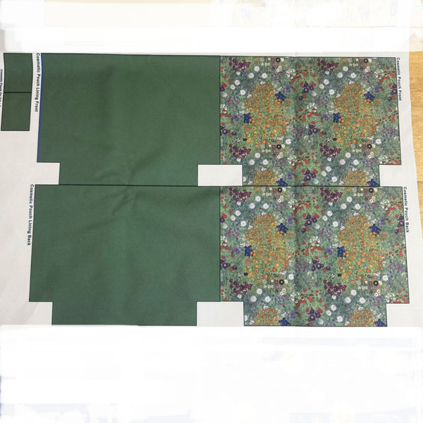 FABRIC KIT + ZIP: Waterproof Cosmetic Bag: Artist 2 (Klimt Flower Gard ...