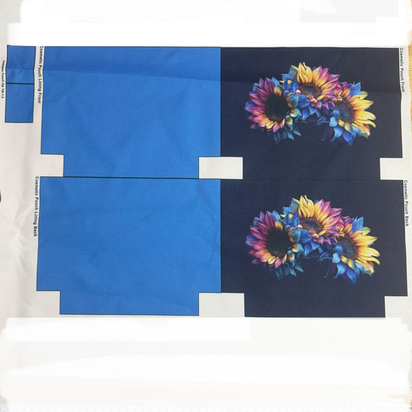 FABRIC KIT + ZIP: Waterproof Cosmetic Bag: Nature 4 (Sunflowers ...