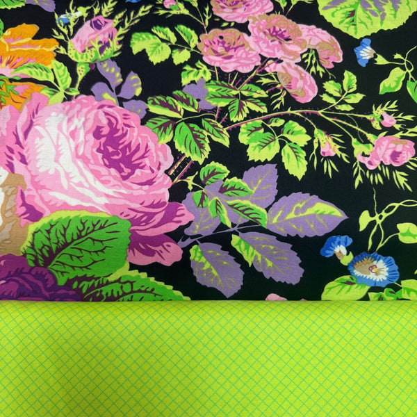 HALF METRE DUO: Kaffe Fassett Collective 'Gradi Floral' Contrast + Tul ...