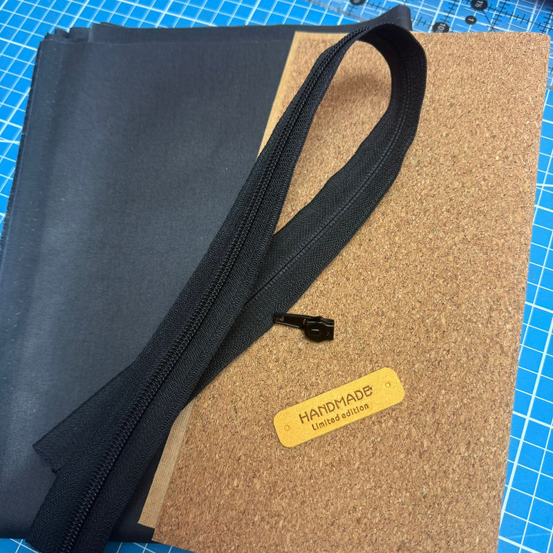 FABRIC KIT: Waterproof Washbag: Dark Grey Waxed Cotton – Natasha Makes