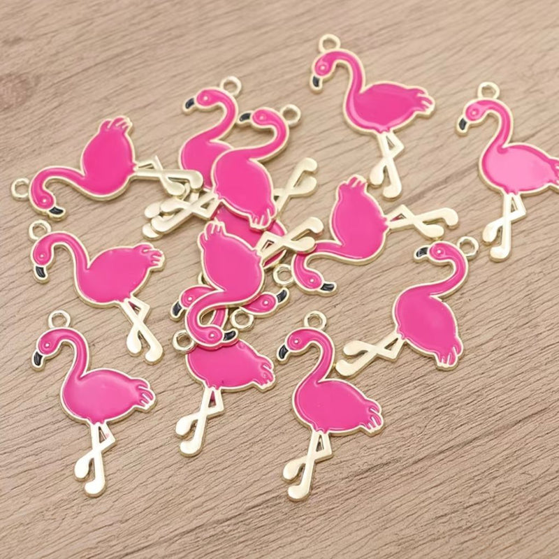 HARDWARE: Jewellery or Sew-On/Clip-On Charms: FLAMINGOS: Set of 15 ...