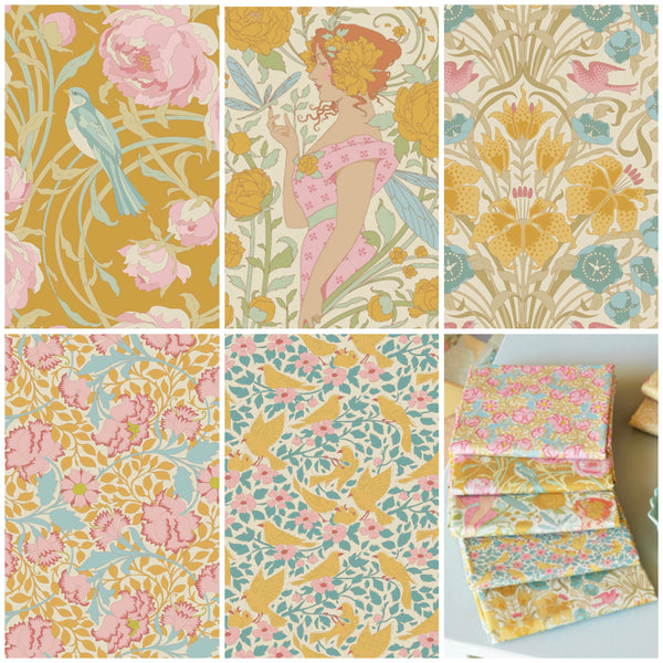 Tilda | Songbird: FIVE Fabrics CUT TO ORDER in ¼m increments: MUSTARD ...