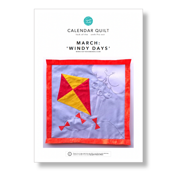 INSTRUCTIONS with Template: Calendar Quilt | BLOCK 3 'Windy Days': PRI ...