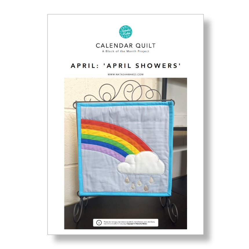 INSTRUCTIONS with Template: Calendar Quilt | BLOCK 4 'April Showers ...