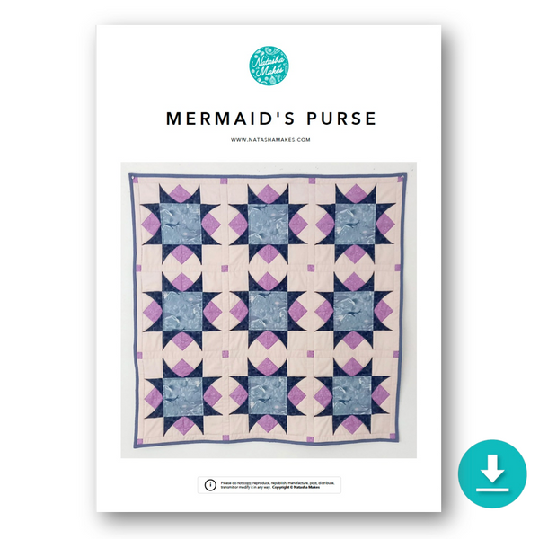 INSTRUCTIONS: 'Mermaid's Purse' Quilt Pattern: DIGITAL DOWNLOAD ...