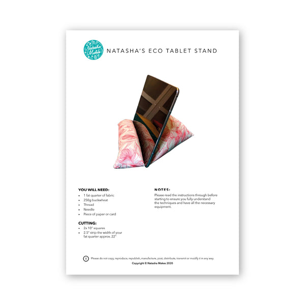 Natasha Makes | INSTRUCTIONS: Eco Tablet Stand: PRINTED VERSION