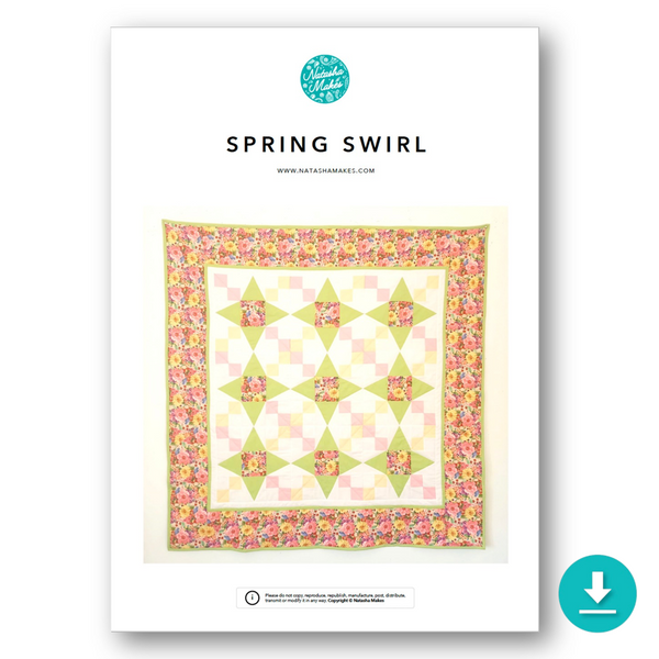 INSTRUCTIONS with Templates: 'Spring Swirl' Quilt Pattern: DIGITAL DOW ...
