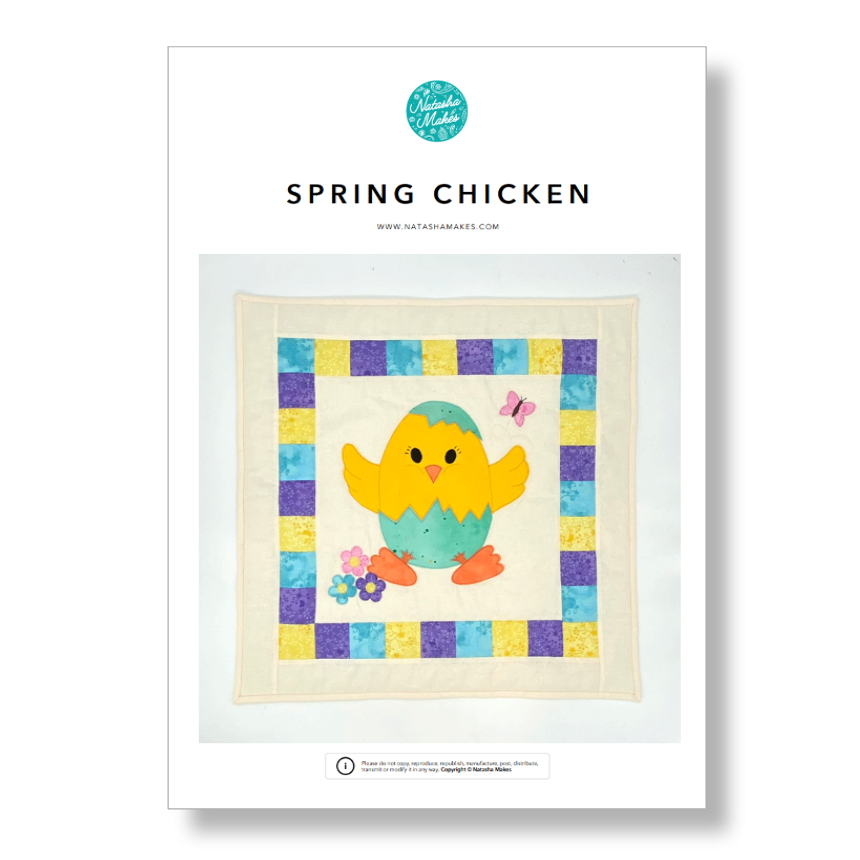INSTRUCTIONS + A3 TEMPLATE: Spring Chicken Appliqué - PRINTED VERSION – Natasha Makes