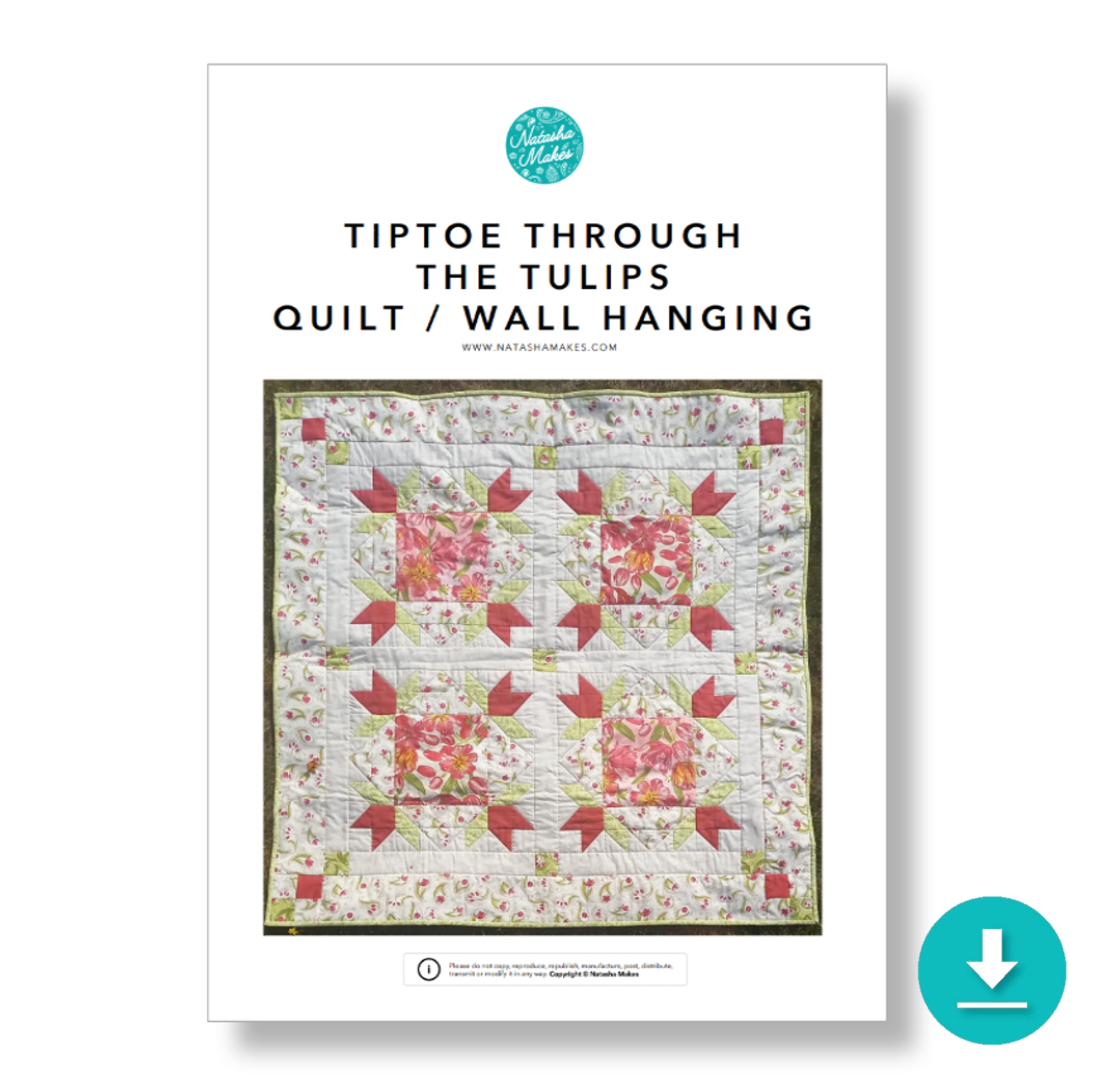 INSTRUCTIONS: 'Tiptoe Through the Tulips' Quilt: DIGITAL DOWNLOAD ...