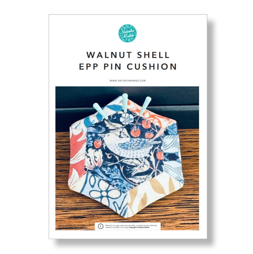 INSTRUCTIONS: Walnut Shell EPP Pin Cushion: PRINTED VERSION – Natasha Makes