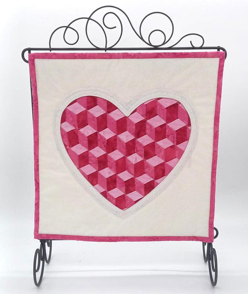 INSTRUCTIONS with Template: Calendar Quilt | BLOCK 2 'Ribbon Weave Hea ...
