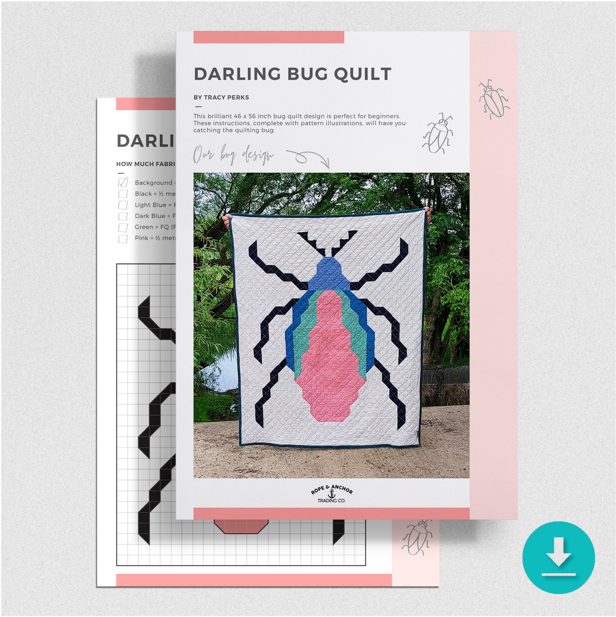 INSTRUCTIONS: Tracy Perks 'Darling Bug' Quilt Pattern: DIGITAL DOWNLOA ...